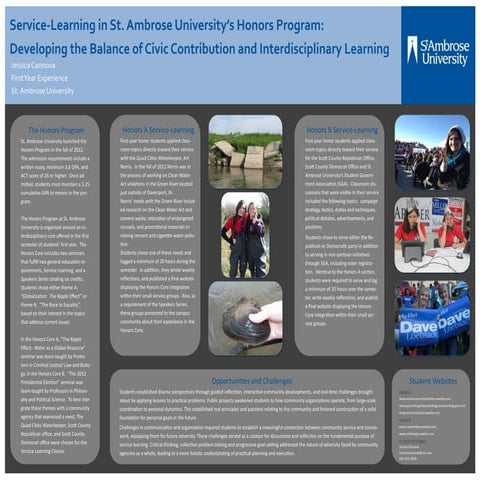 SERVICE-LEARNING IN A UNIVERSITY’S HONORS PROGRAM: DEVELOPING THE ...