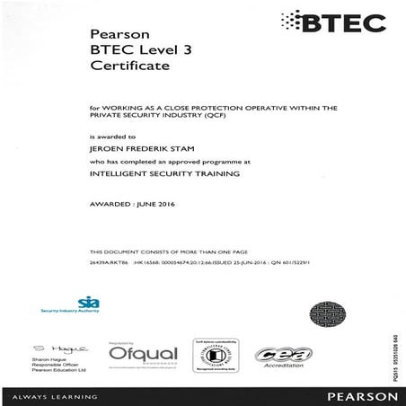 Level 2 FPOS-I Certificate | PDF