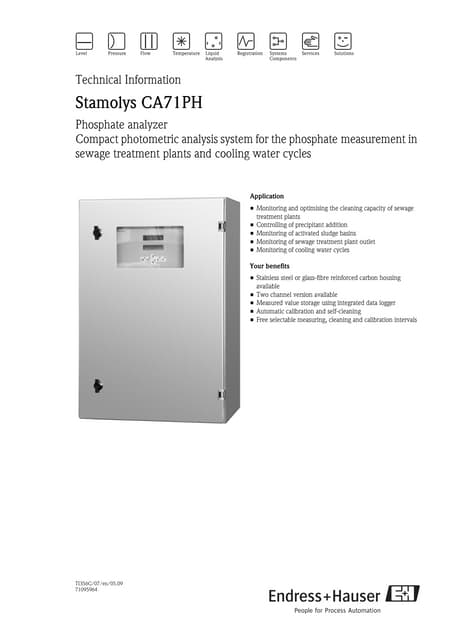Stamolys ca71 mn endress+hauser datasheet-manganese analyser | PDF ...