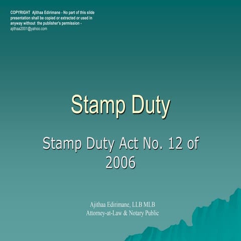 Payment of Stamp Duty | PPT