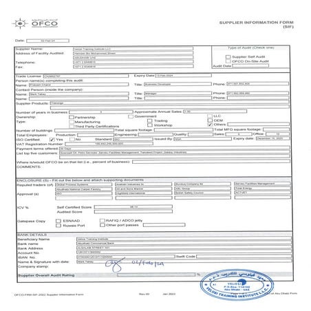 Stamped Supplier Information Form Rev01pdf 5384