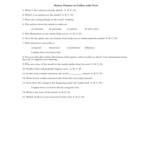 Stance questions | DOC