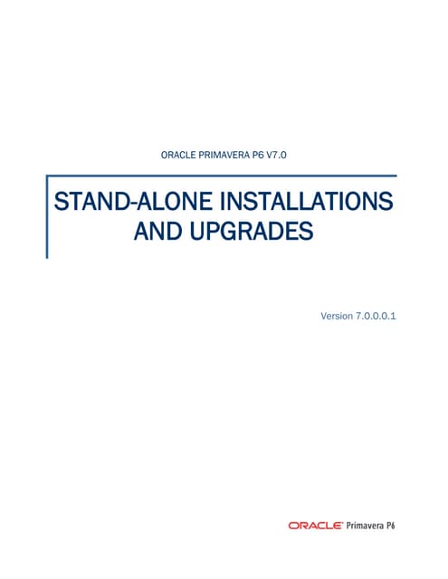P6 professional standalone_install_and_config_guide | PDF