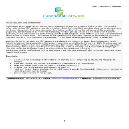 Standaard erp met middleware | PDF