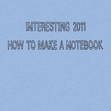 Instructions on how to make a simple notebook | PPT