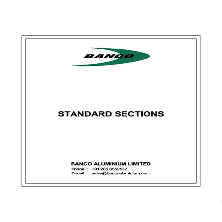 Standard Aluminum Extrusions Manufacturer and Supplier - Banco ...