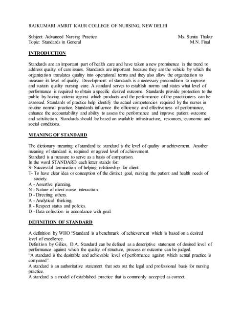 Nursing Manuals, Protocols/ Standing Orders | PPTX