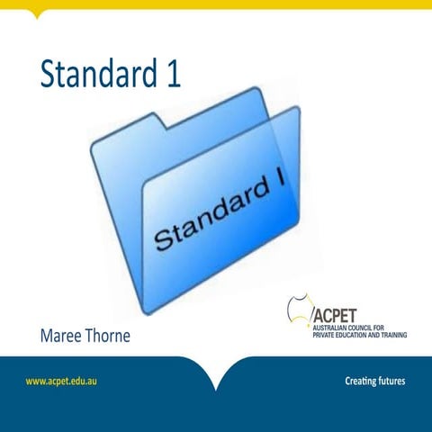 Meeting Standard 1 - A guide for RTOs | PDF