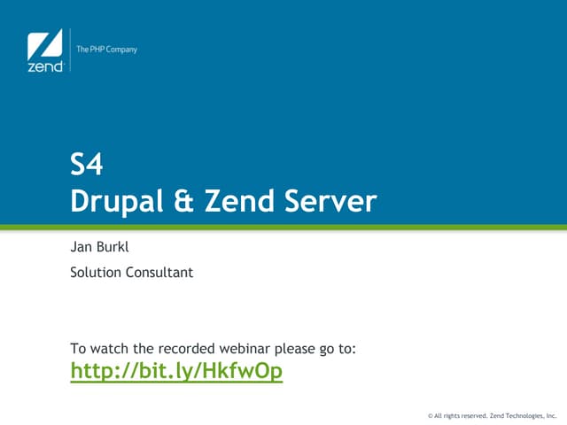 Standard CMS on standard PHP Stack - Drupal and Zend Server | PPT Standard CMS on standard PHP Stack - Drupal and Zend Server | PPT