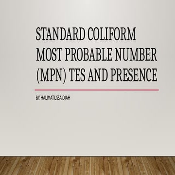 Standard Coliform Most Probable Number (MPN).pptx