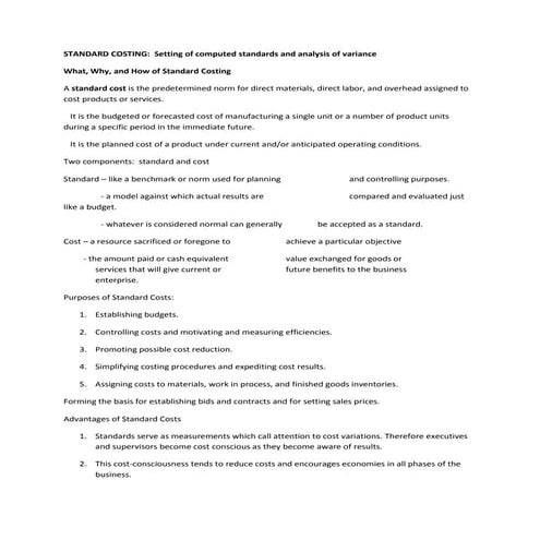 Standard costing | DOCX