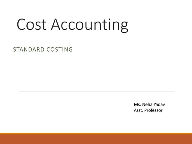 Cost Accounting presentation | PPTX