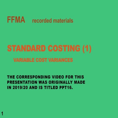 Standard Costing Basics | PPTX