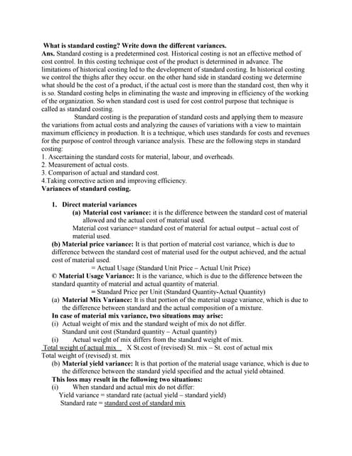 Standard costing | PPT | Business Accounting & Finance | Business