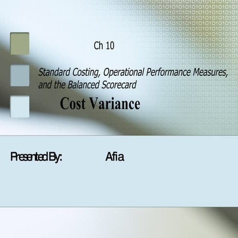 Standard Costing Operational Performance Measures And | PPT