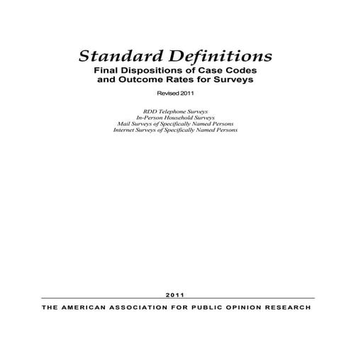 Standard definitions2011 ( FINAL DISPOSITIONS OF CASE CODES AND ...