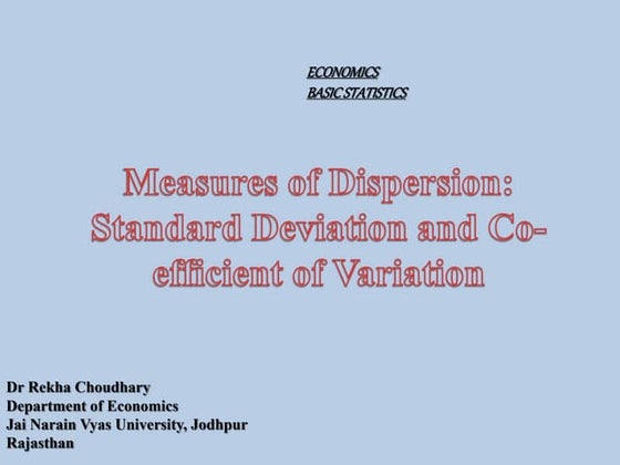 Variance And Standard Deviation Ppt
