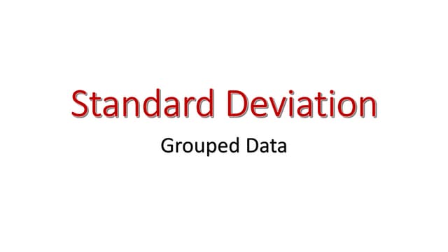 Standard Deviation Output For Statisticsppsx 6706