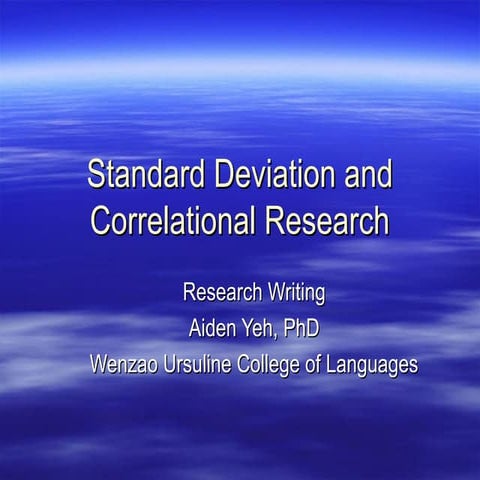Standard deviation and correlational research | PPT