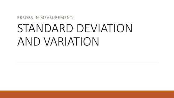 Variance and standard deviation | PPTX