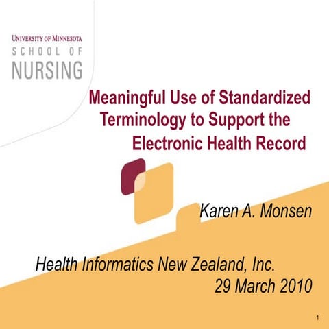 Standardized Terminologies for EHRs | PPT