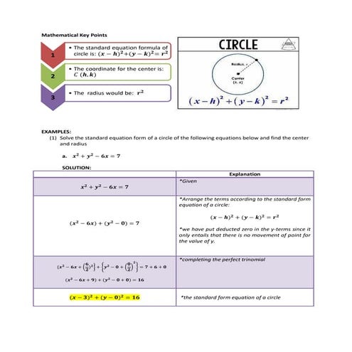Standard equation of a circle | PDF