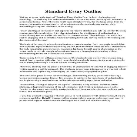 Standard Essay Outline. How to Write an Essay Outline in 3 Easy Steps ...