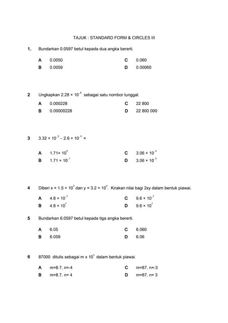 100 soalan Matematik Ting2 | PDF