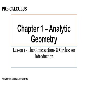STANDARD FORM FOR CONIC SECTIONS PRE-CALCULUS SENIOR HIGH SCHOOL | PPTX