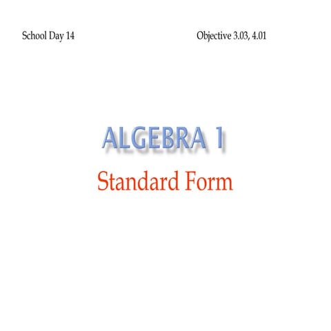 Standard form | PPT