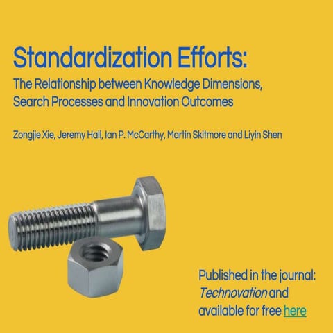 Standardization Efforts: The Relationship between Knowledge Dimensions ...