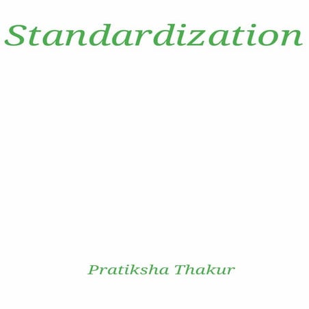 Standardization | PDF