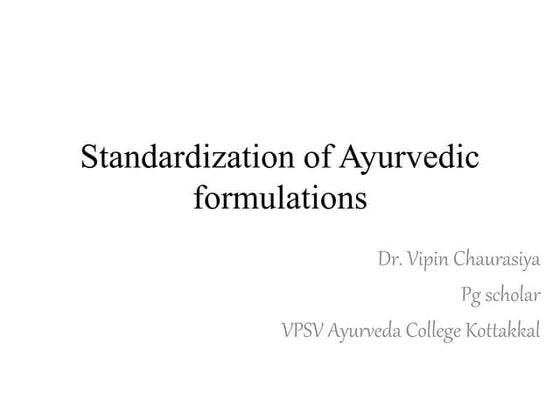 Traditional Ayurvedic formulations-Asavas and Arishtas | PPT