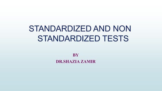 Standardized and non-standardized tests | PPT | Standardized Testing ...