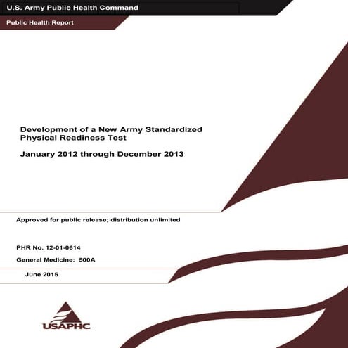 Development of an Army Standardized Physical Readiness Test | PDF