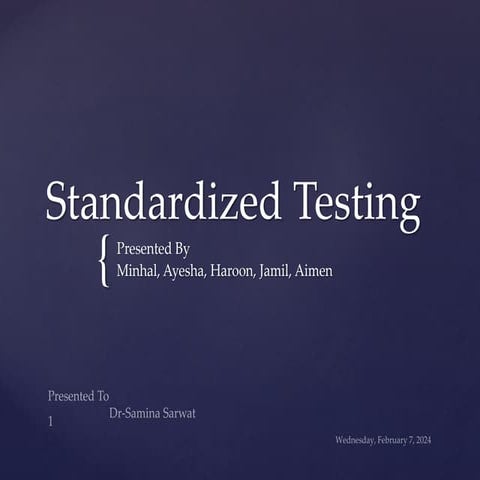 Standardized Testingss Presentation Pptx