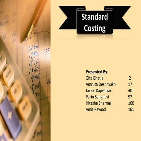 Standard & labour costing | PPTX