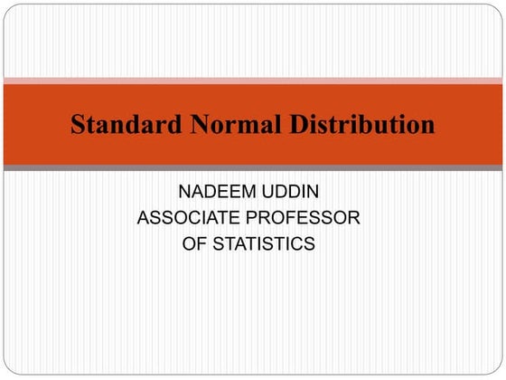 The Standard Normal Distribution | PPT