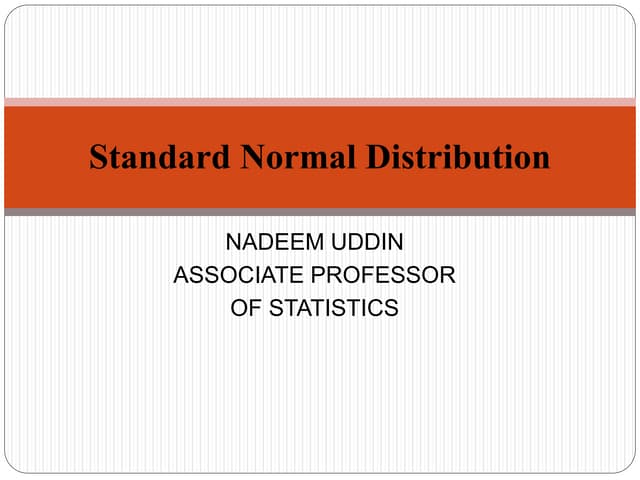 The Standard Normal Distribution | PPTX