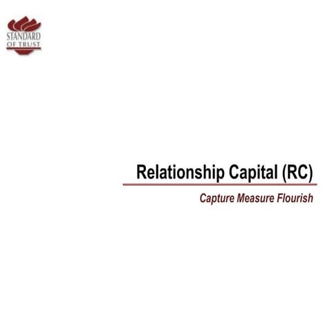 Standard of trust, a relationship capital benefit corporation