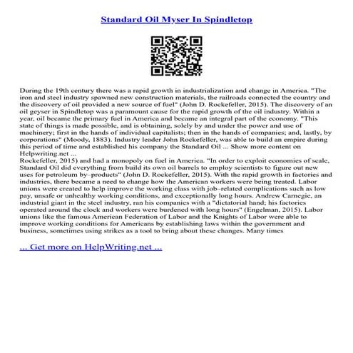 Standard Oil Myser In Spindletop | PDF