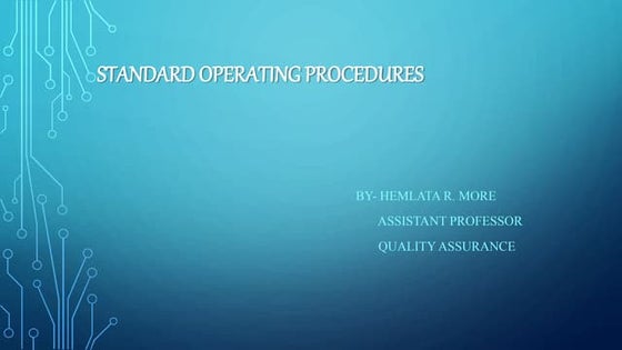 SOP- Standard Operation Procedure. | PPTX