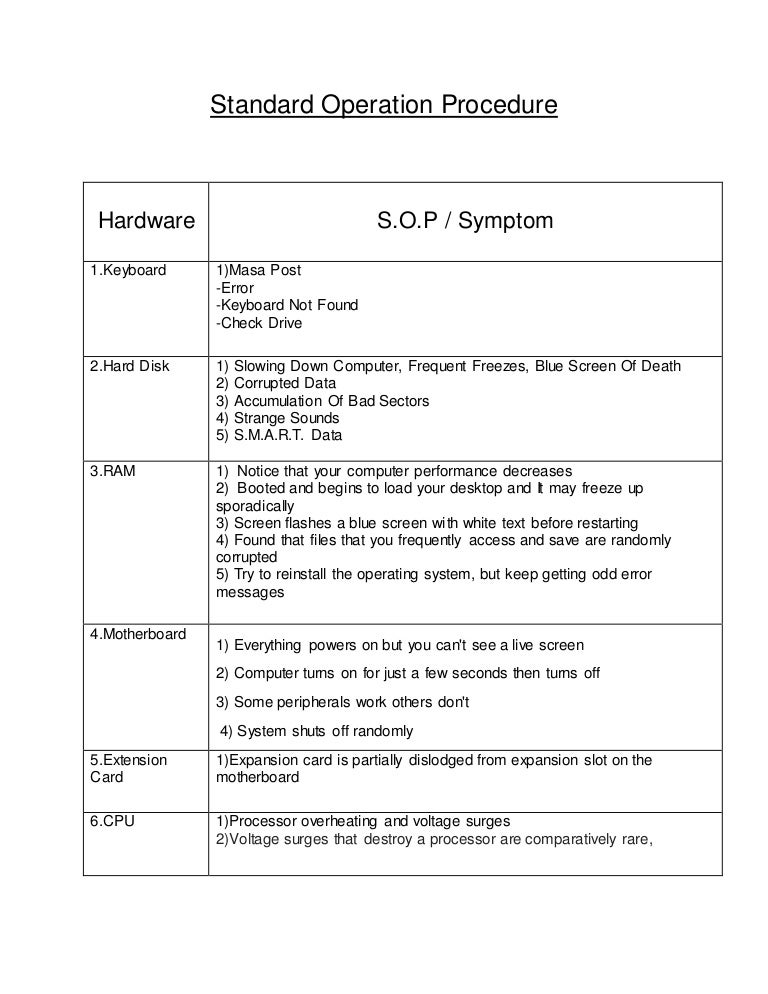 Standard Operation Procedure