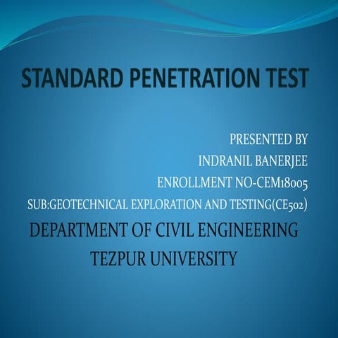 Standard Penetration Test | PPTX