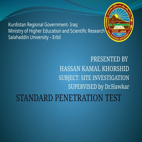 Standard Penetration Test | PPTX