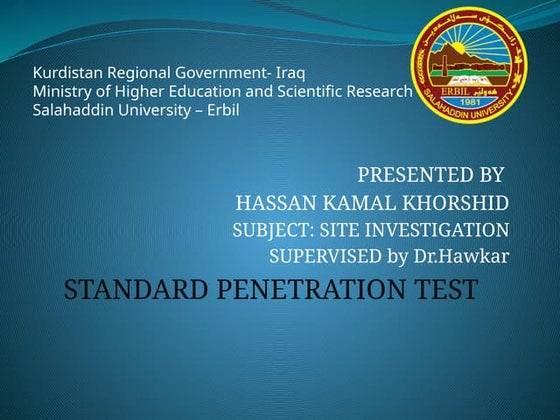 Standard Penetration Test | PPTX | Geology | Science