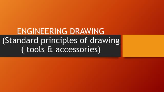 Drafting Tools and Materials | PPTX