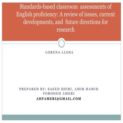 Standards based classroom assessments of english proficiency | PPT