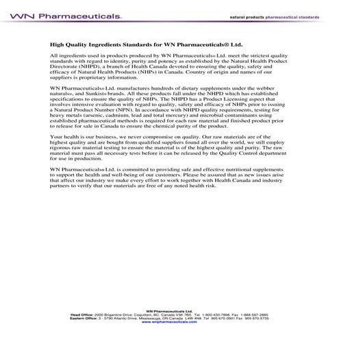 Standards For Wn Pharmaceuticals | PDF