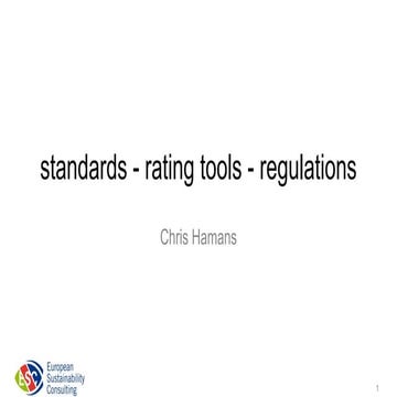 Standards, rating tools and regulations | PPTX